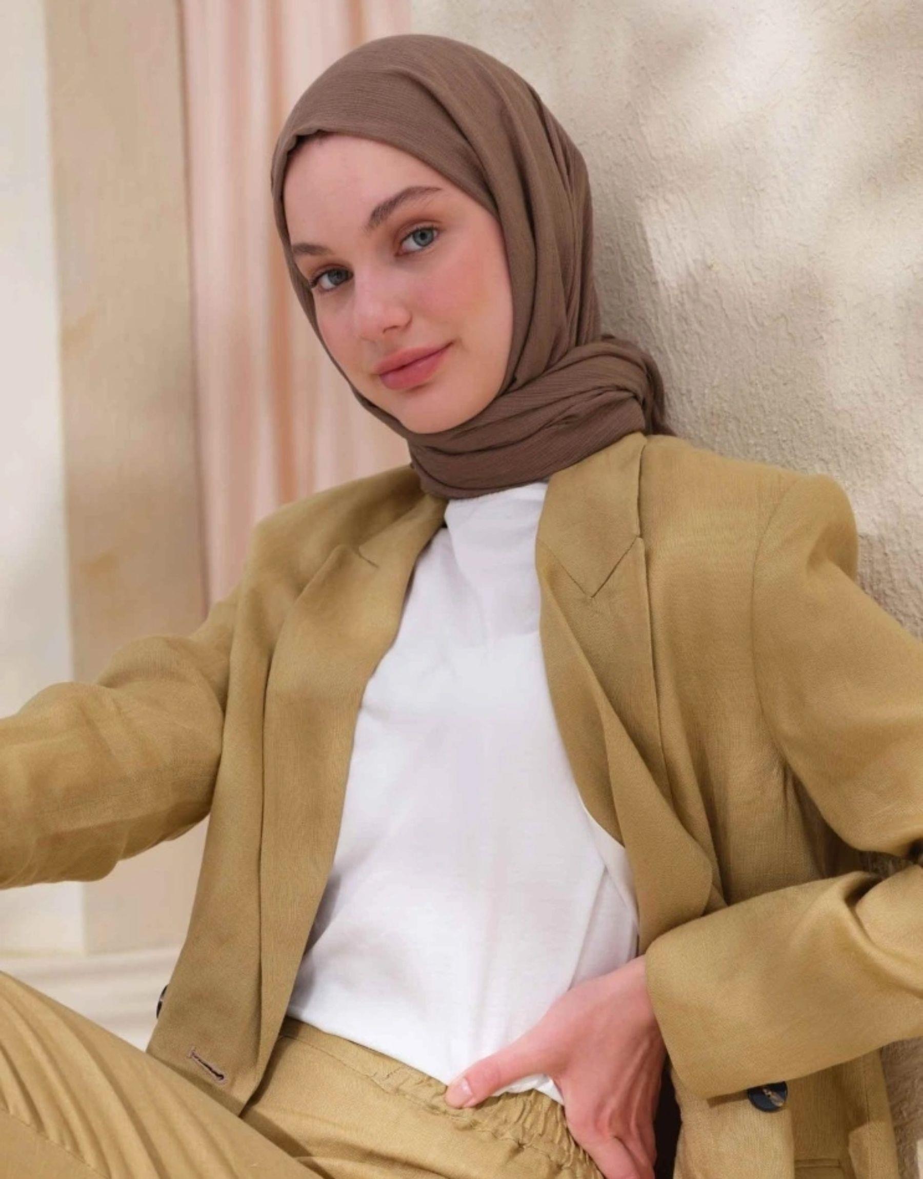 Bayan Çikolata Kahve Fresh Scarfs Soft Pamuk Şal | Merve Karaca
