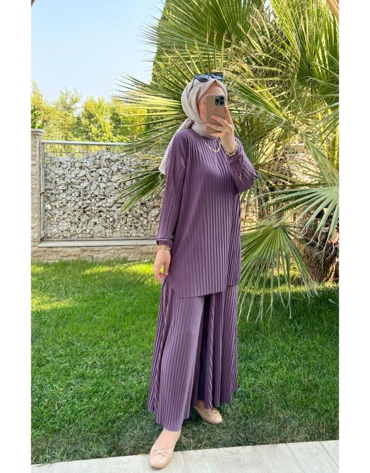 Bayan Mürdüm Pliseli Takım | Merve Karaca